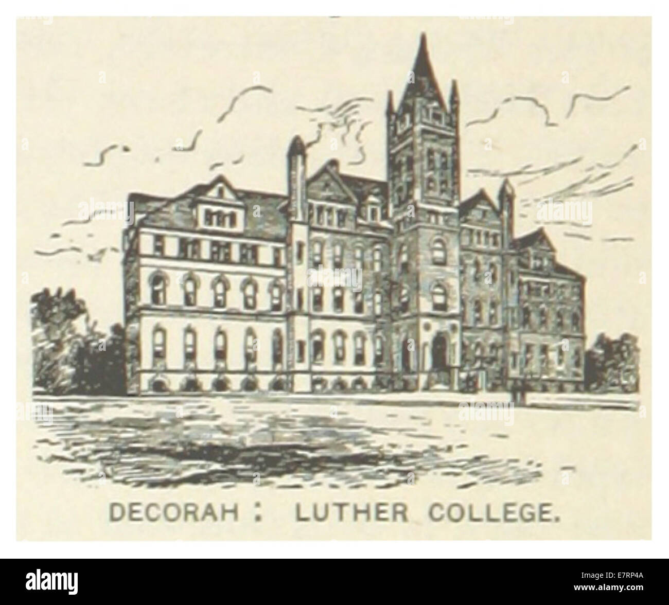 This 1891 map from Iowa shows the city of Decorah with an emphasis on ...