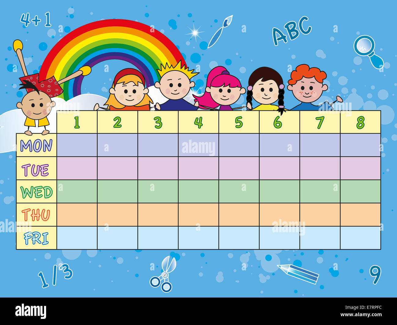 School timetable hi-res stock photography and images - Alamy