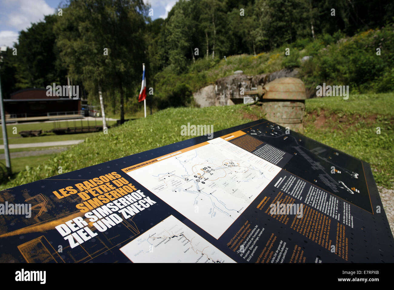 Bitche, France. 13th Aug, 2008. View on an information panel at the ...