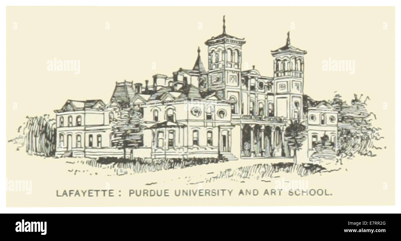 This 1891 illustration depicts Purdue University and the Art School in ...