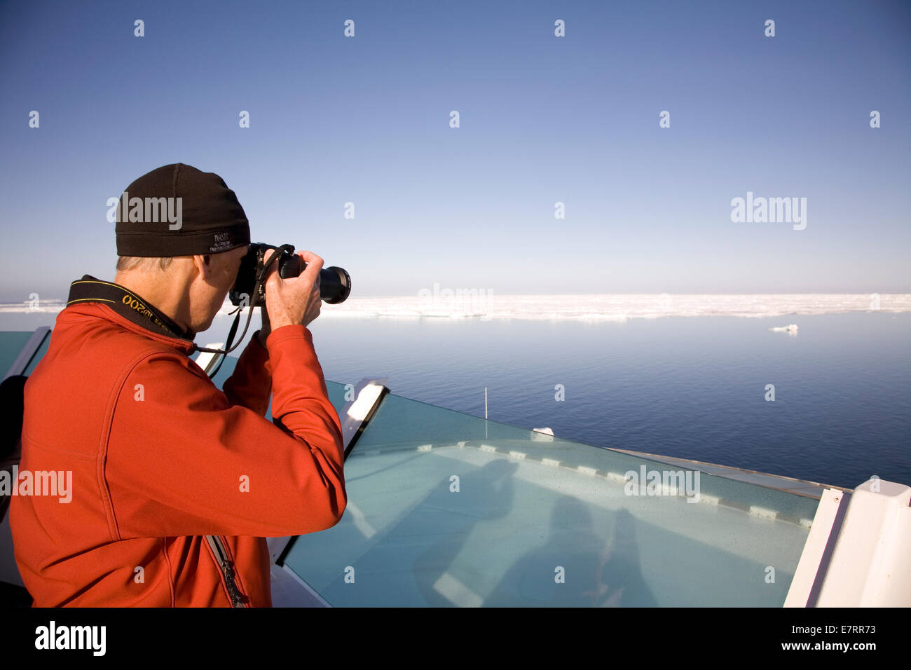 MS FRAM in the narrow Smith Sound, between Greenland and Canada's ...