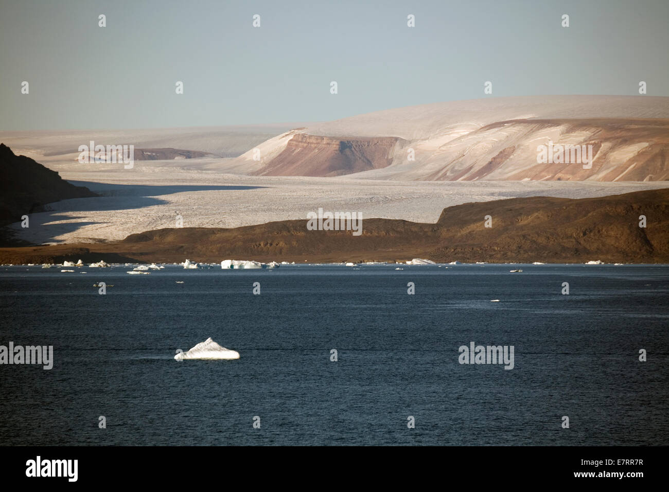 Glaciers deposit supply of ice into smith sound near thule hi-res stock ...
