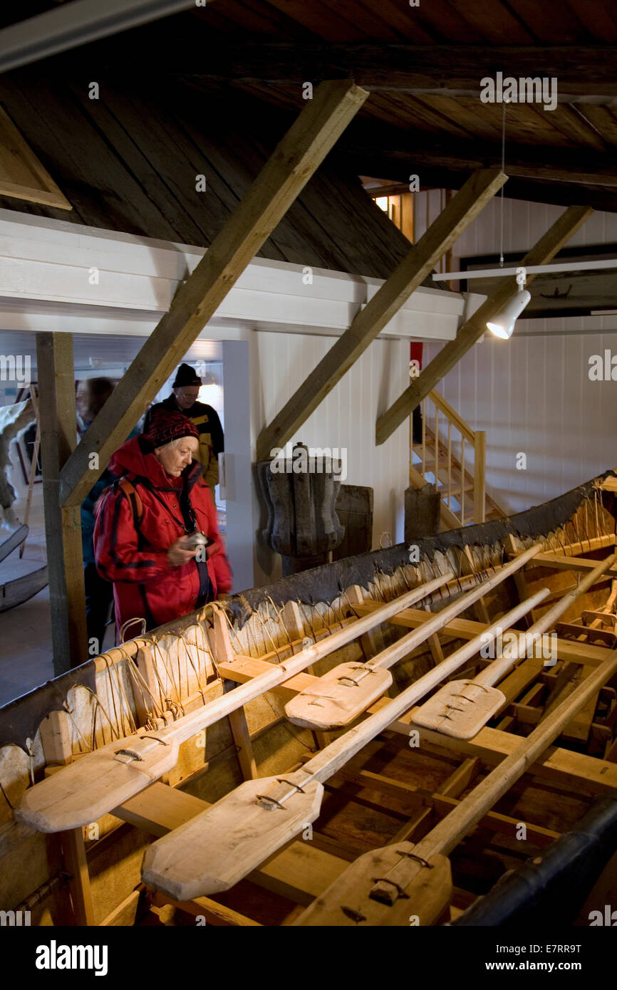 Traditonal seal skin boats at Upernavik's museum, housed in an 1864 ...