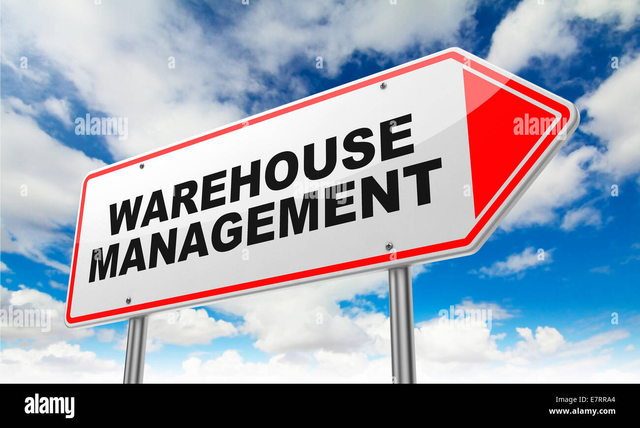 Warehouse Management on Red Road Sign Stock Photo - Alamy