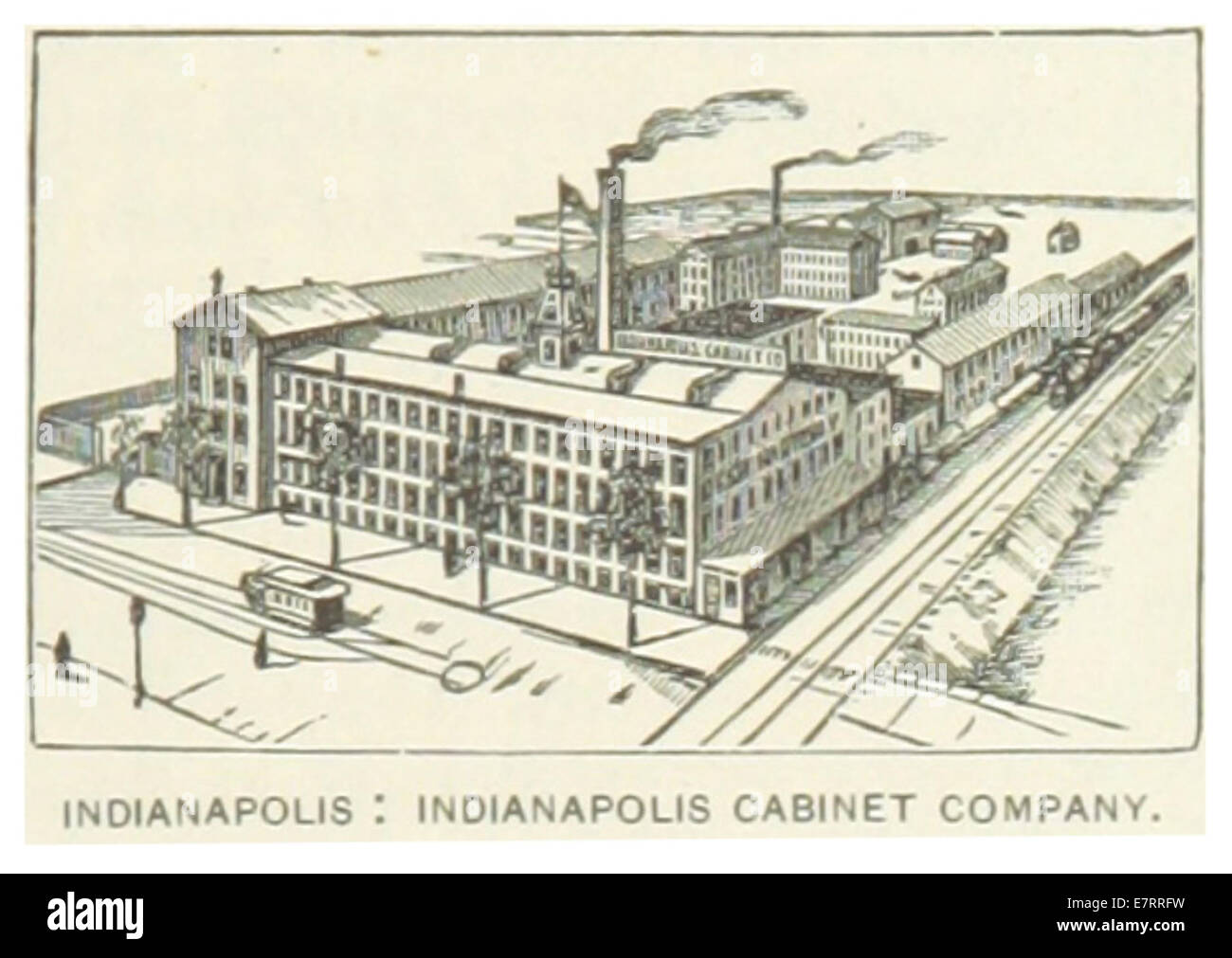 This 1891 illustration depicts the Indianapolis Cabinet Company ...