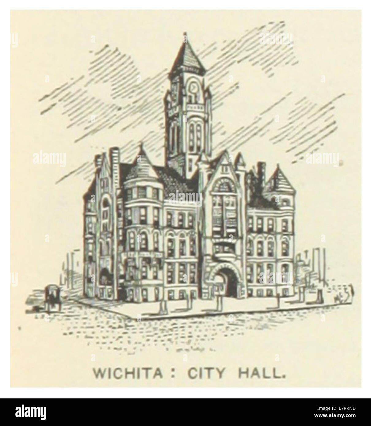 This 1891 illustration shows Wichita's City Hall, offering a glimpse ...