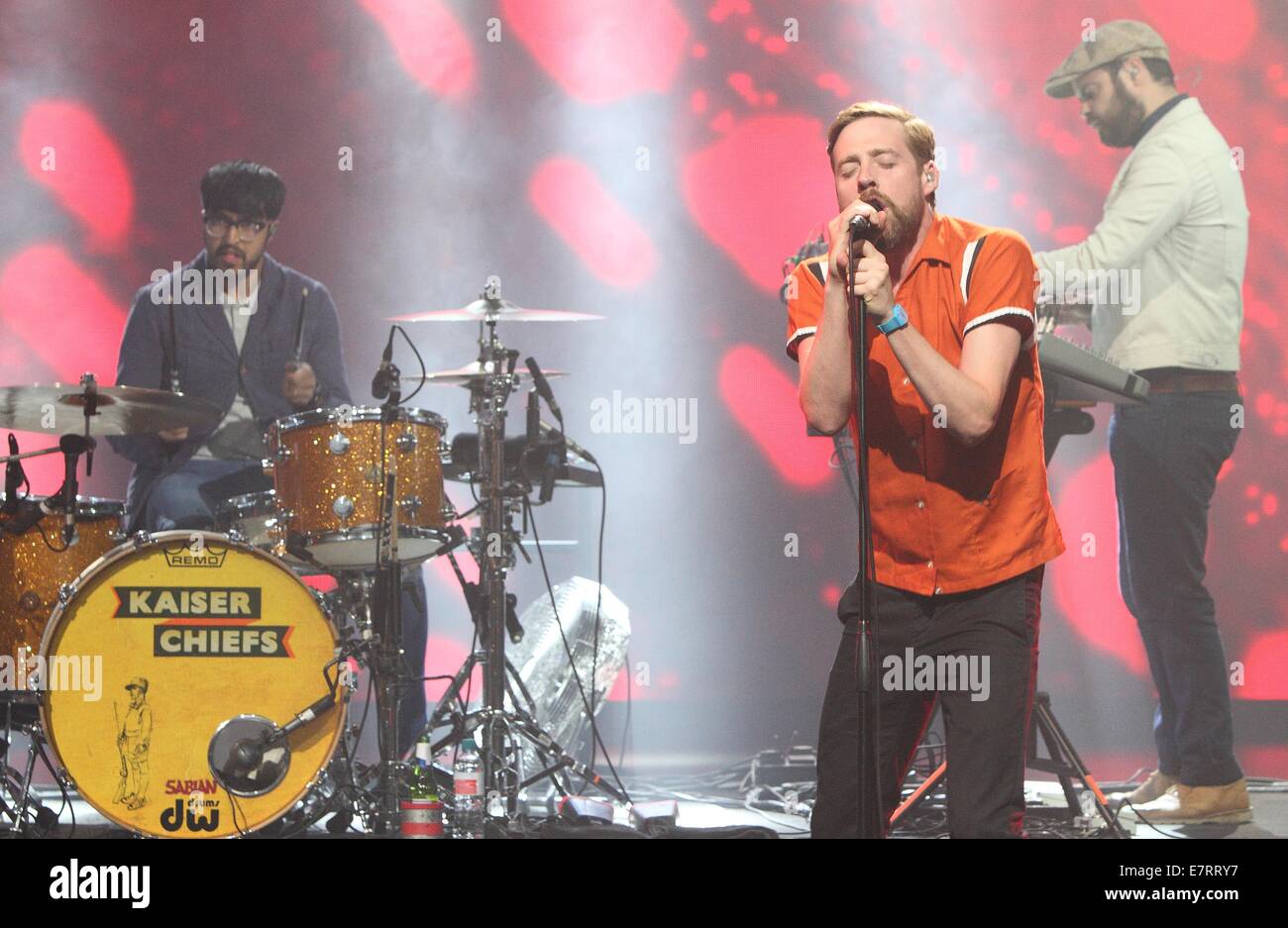London, UK. Kaiser Chiefs at Jaguar XE Global Launch Party and Show at ...