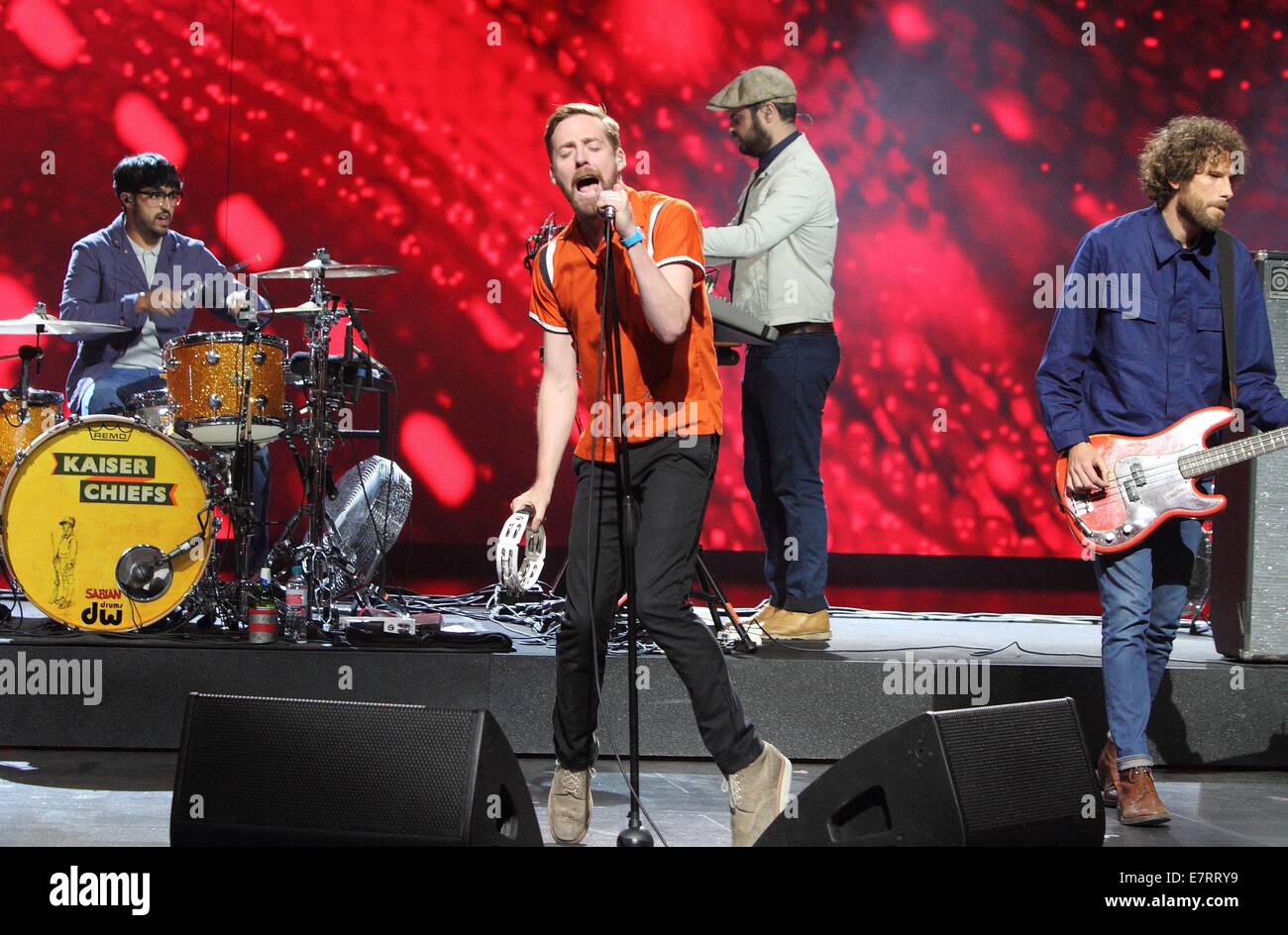 London, UK. Kaiser Chiefs at Jaguar XE Global Launch Party and Show at ...