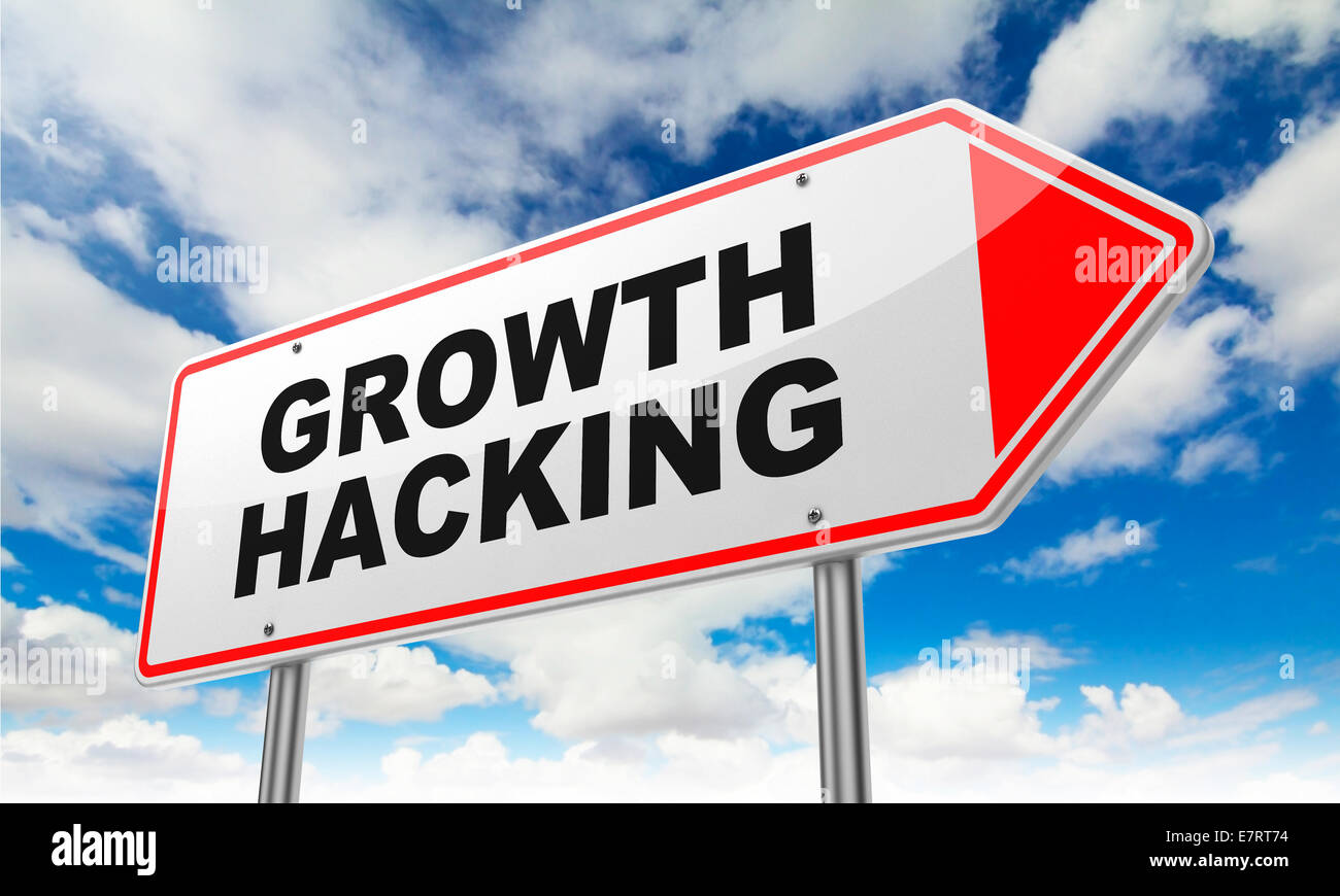 Growth Hacking on Red Road Sign Stock Photo - Alamy