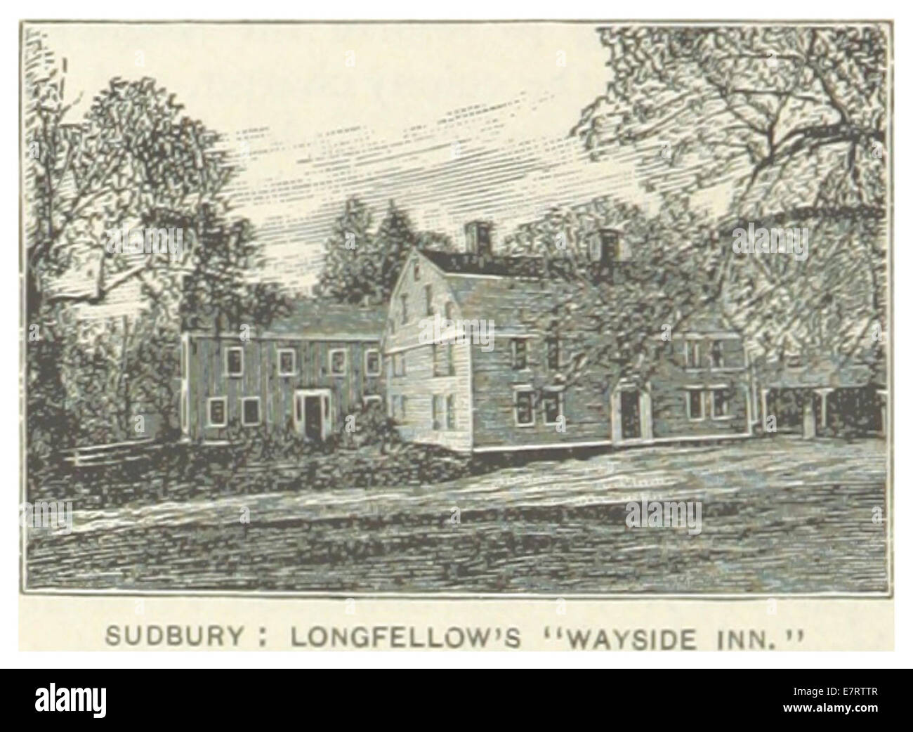 US-MA(1891) p344 SUDBURY, LONGFELLOW'S WAYSIDE INN Stock Photo - Alamy