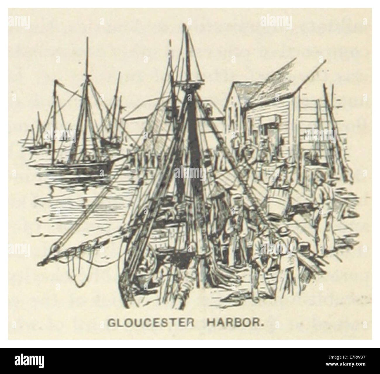 US-MA(1891) p354 GLOUCESTER HARBOR Stock Photo - Alamy