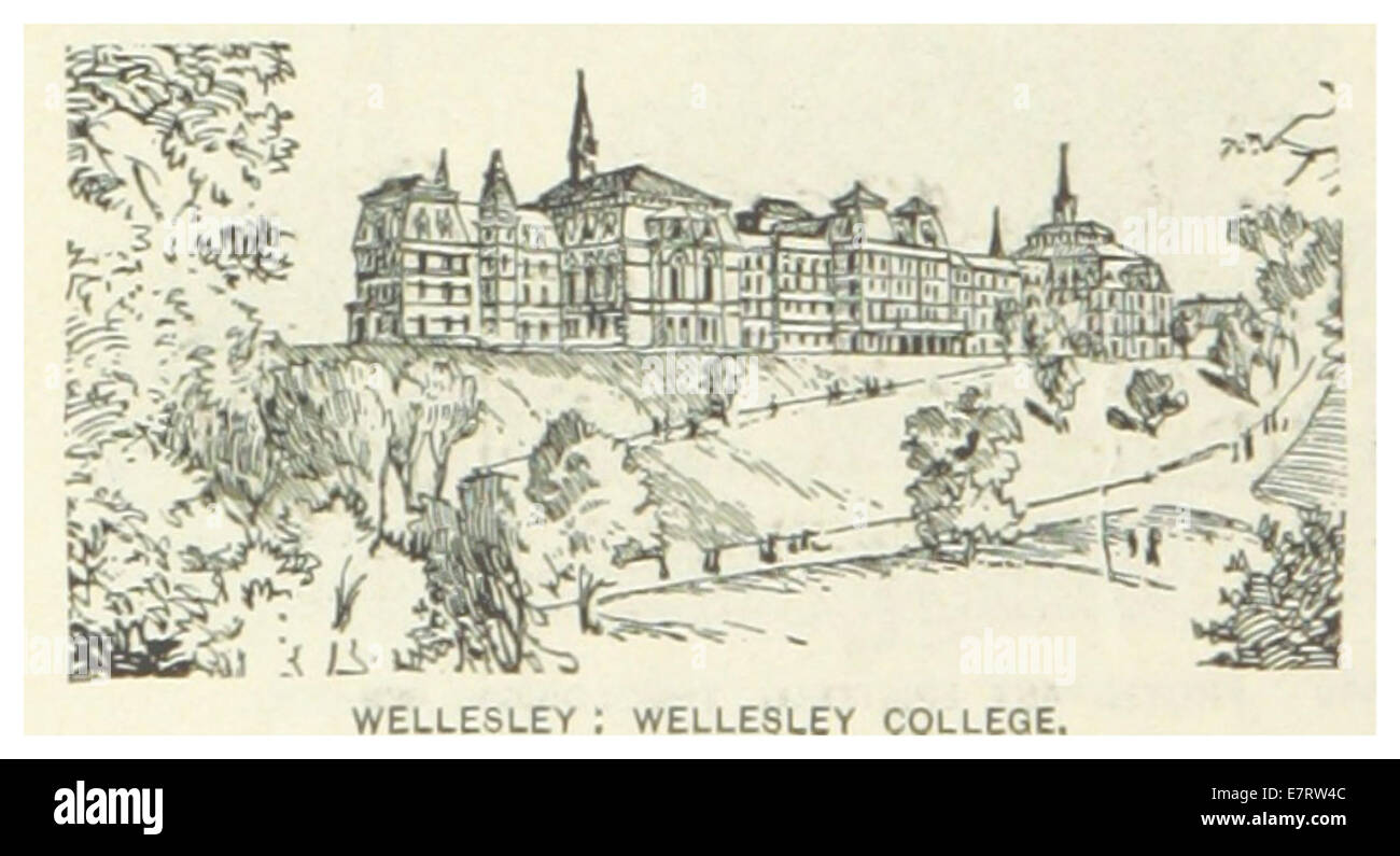 US-MA(1891) p358 WELLESLEY, WELLESLEY COLLEGE Stock Photo - Alamy