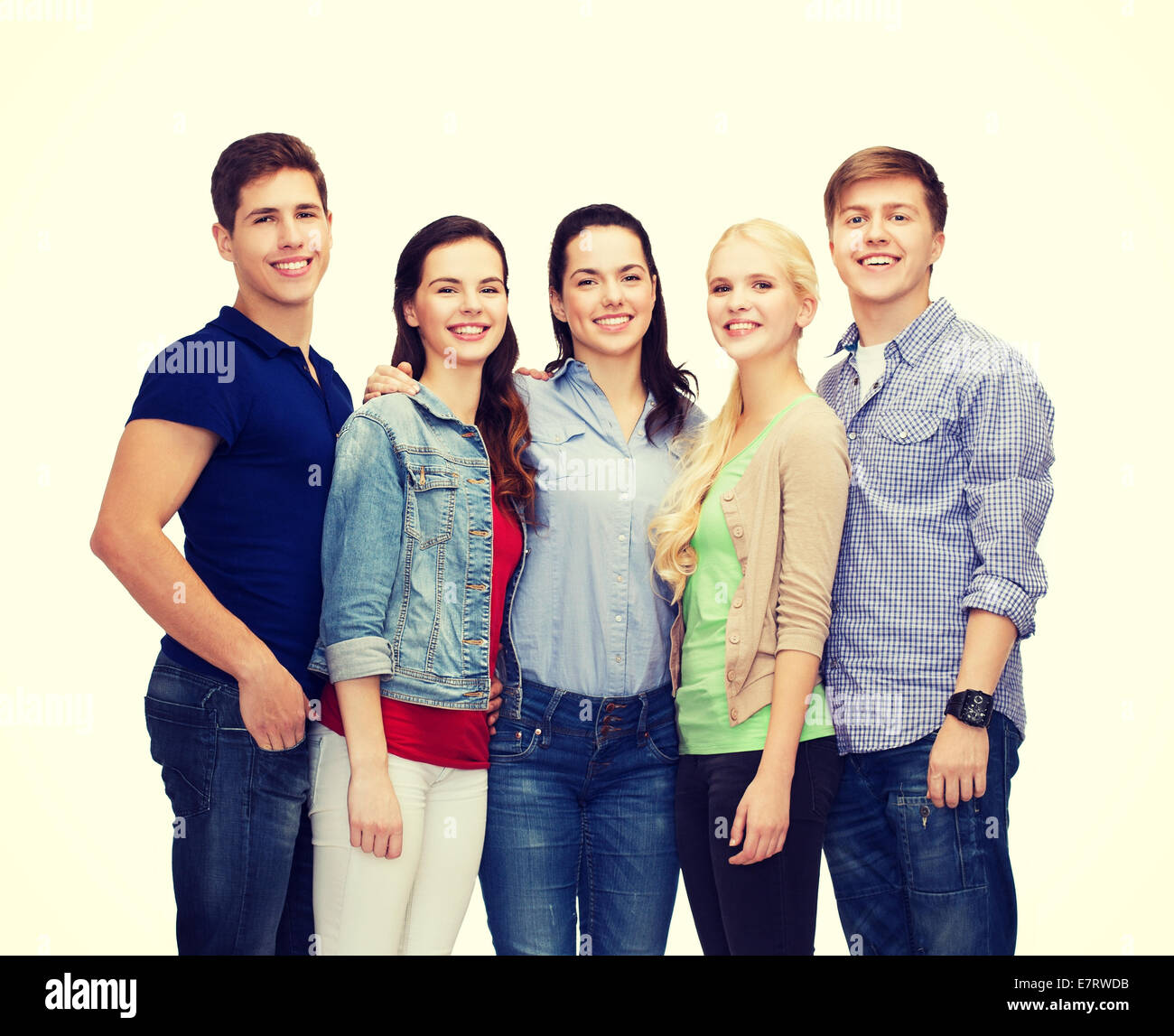 group of smiling students standing Stock Photo - Alamy