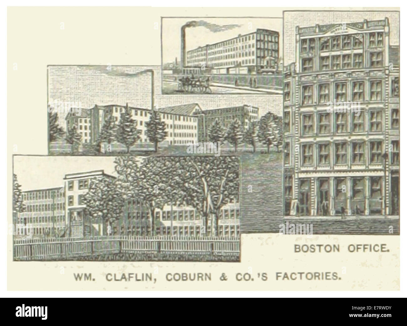 US-MA(1891) p386 BOSTON, WM. CLAFIN, COBURN & COMPANY FACTORIES Stock ...
