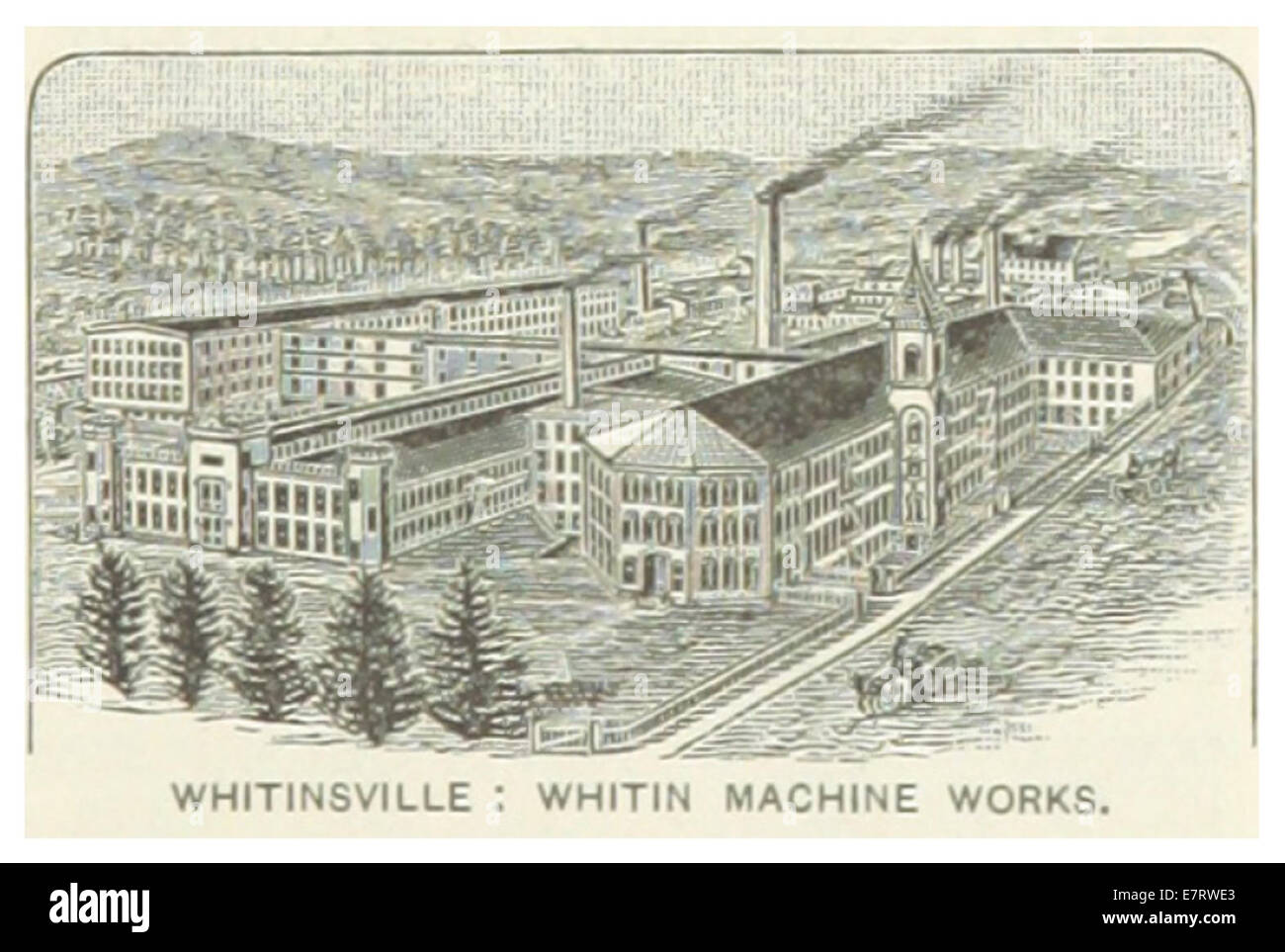 An 1891 sketch map from Whitinsville shows the Whitin Machine Works ...