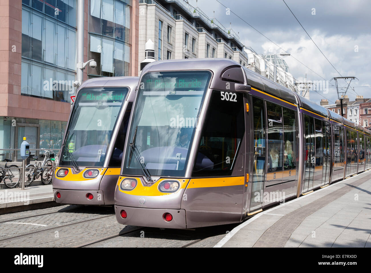 Trams on Harcourt Street, Dublin, Ireland Stock Photo - Alamy
