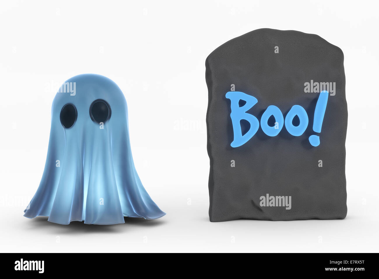 Ghost and Boo! gravestone design elements isolated on white background ...