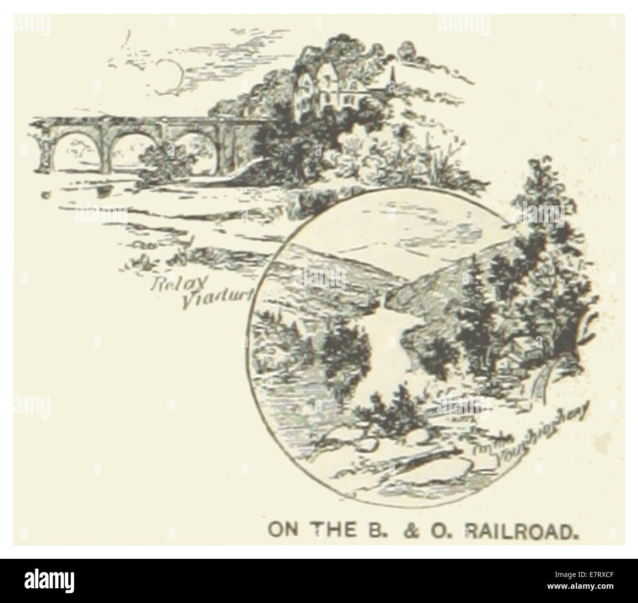 An 1891 sketch map depicting the Baltimore & Ohio Railroad in Maryland ...