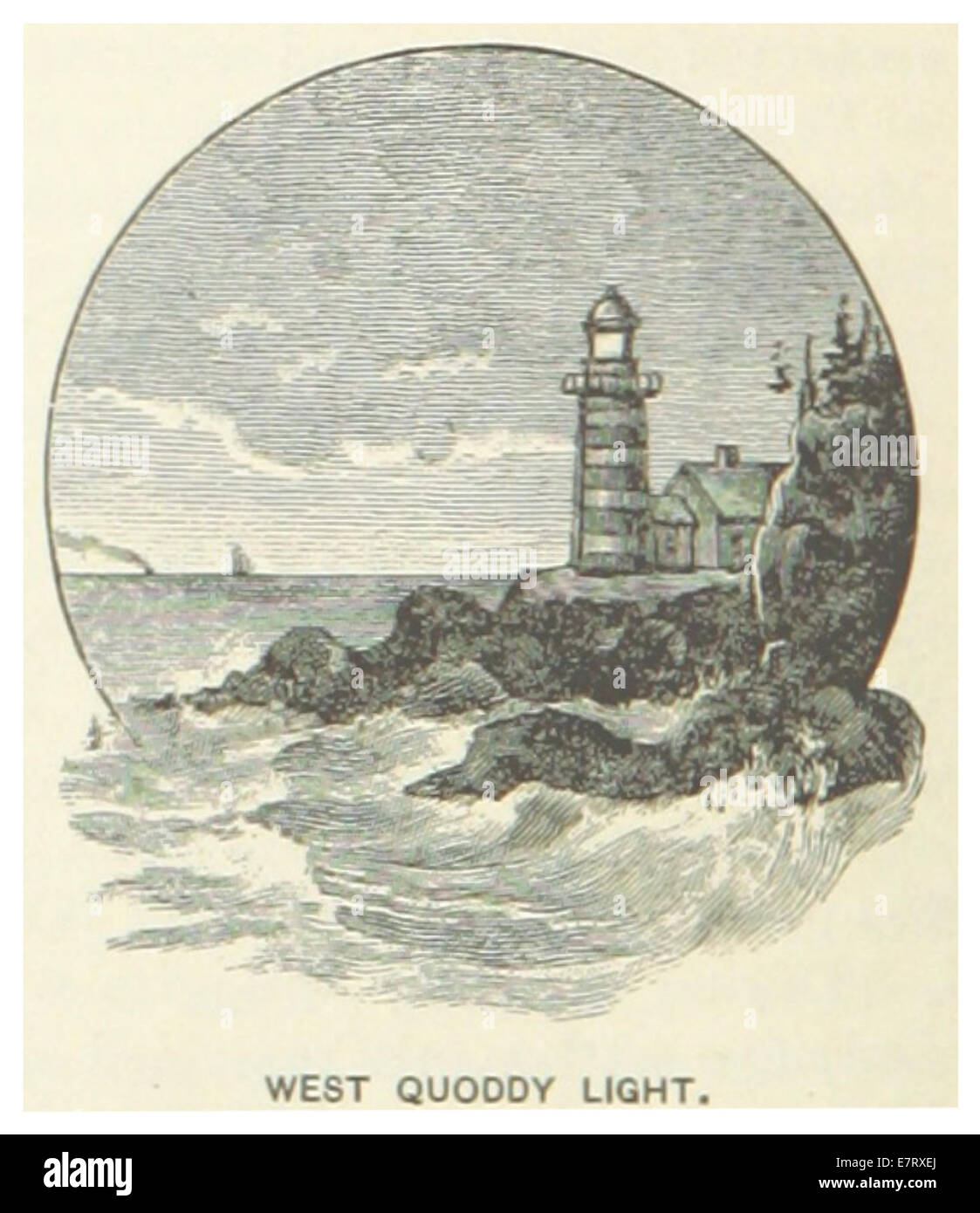 An 1891 illustration of West Quoddy Light, the easternmost lighthouse ...