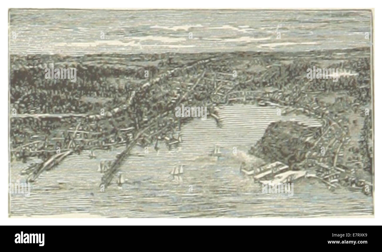 This 1891 illustration showcases St. Ignace, Michigan, focusing on the ...