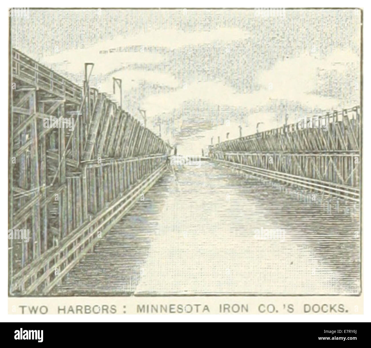 This 1891 illustration highlights the Minnesota Iron Company's docks in ...