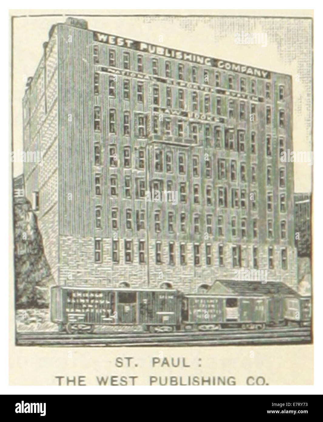 This 1891 illustration from US-MN depicts the West Publishing Company ...