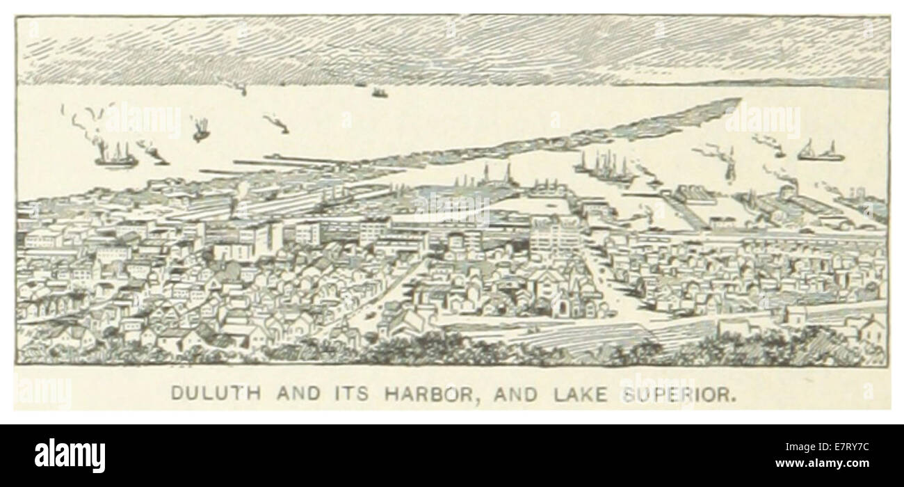 This 1891 illustration shows Duluth, Minnesota, and its harbor along ...