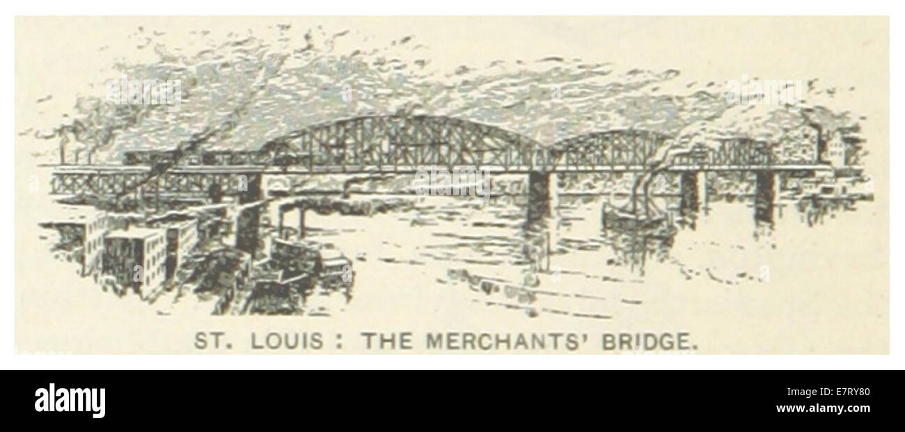 This 1891 illustration showcases the Merchants Bridge in St. Louis, an ...