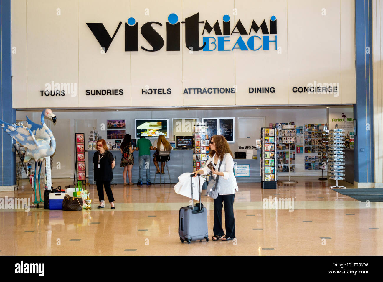 Miami Beach Florida,Convention Center,centre,lobby visitors visitor ...