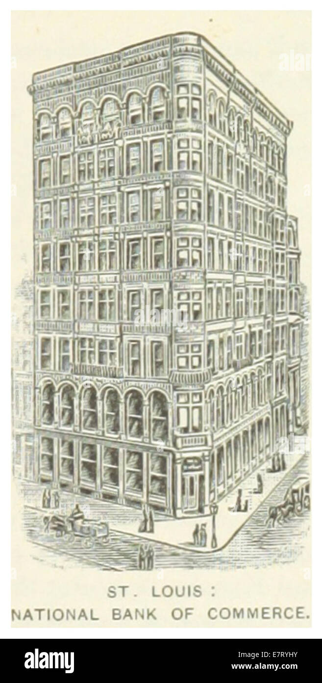 An 1891 illustration from St. Louis, showing the National Bank of ...