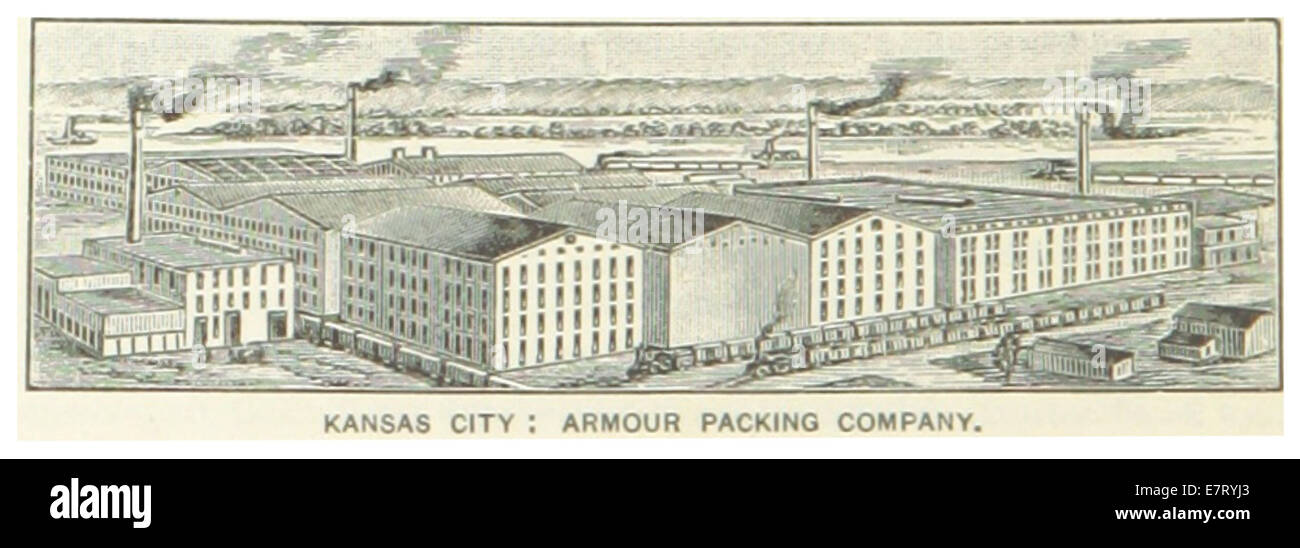 This 1891 illustration depicts the Armour Packing Company, a major ...