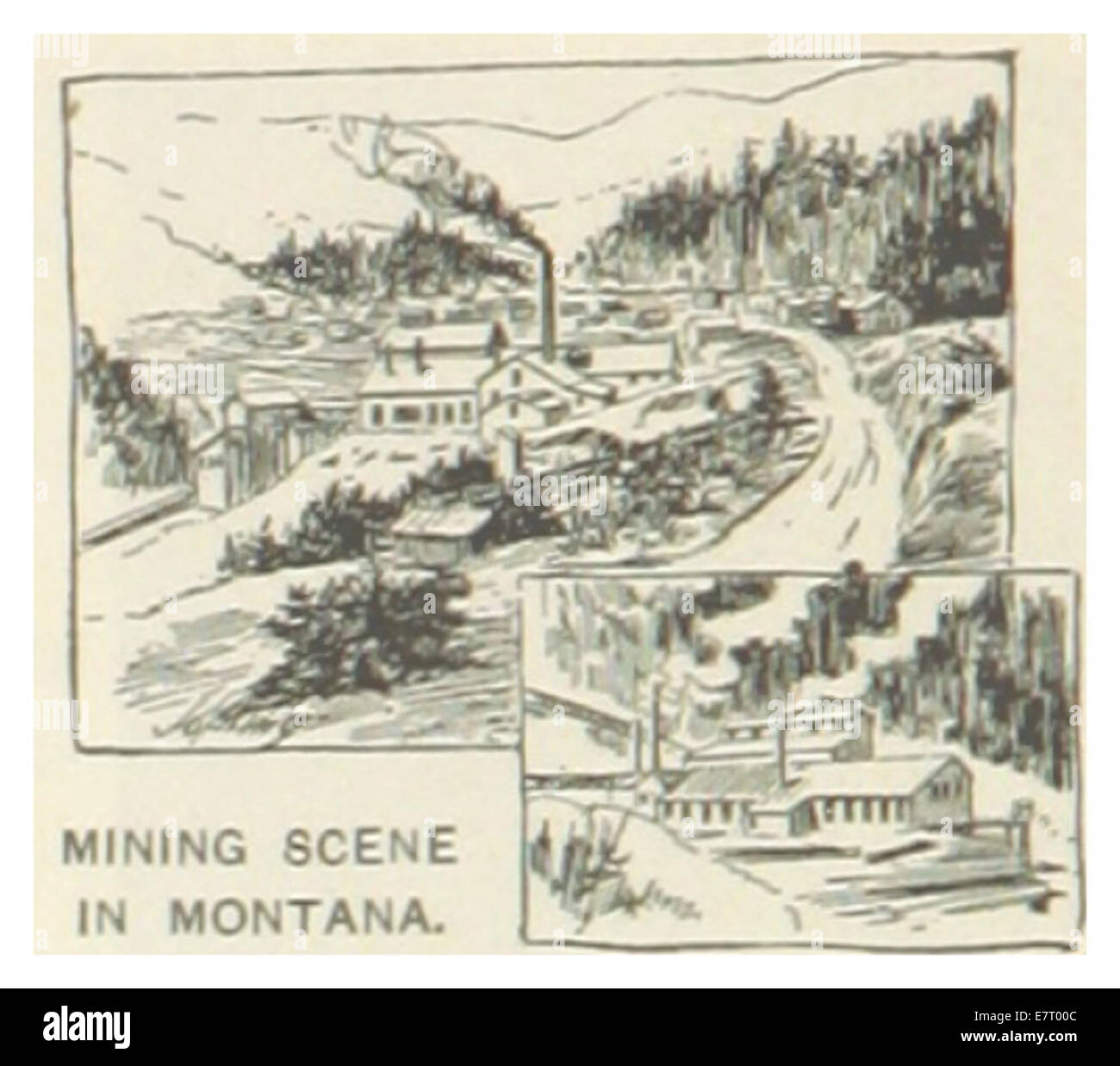 US-MT(1891) p518 MINING SCENE INMONTANA Stock Photo - Alamy