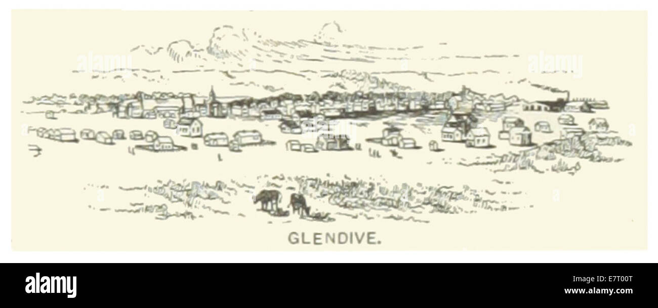 An 1891 illustration from a map showing Glendive, a city in Montana ...