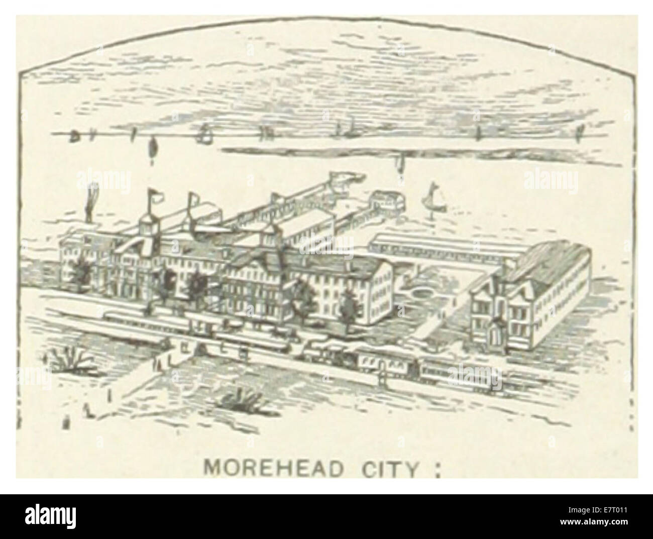 This 1891 map showcases Morehead City in North Carolina, emphasizing ...