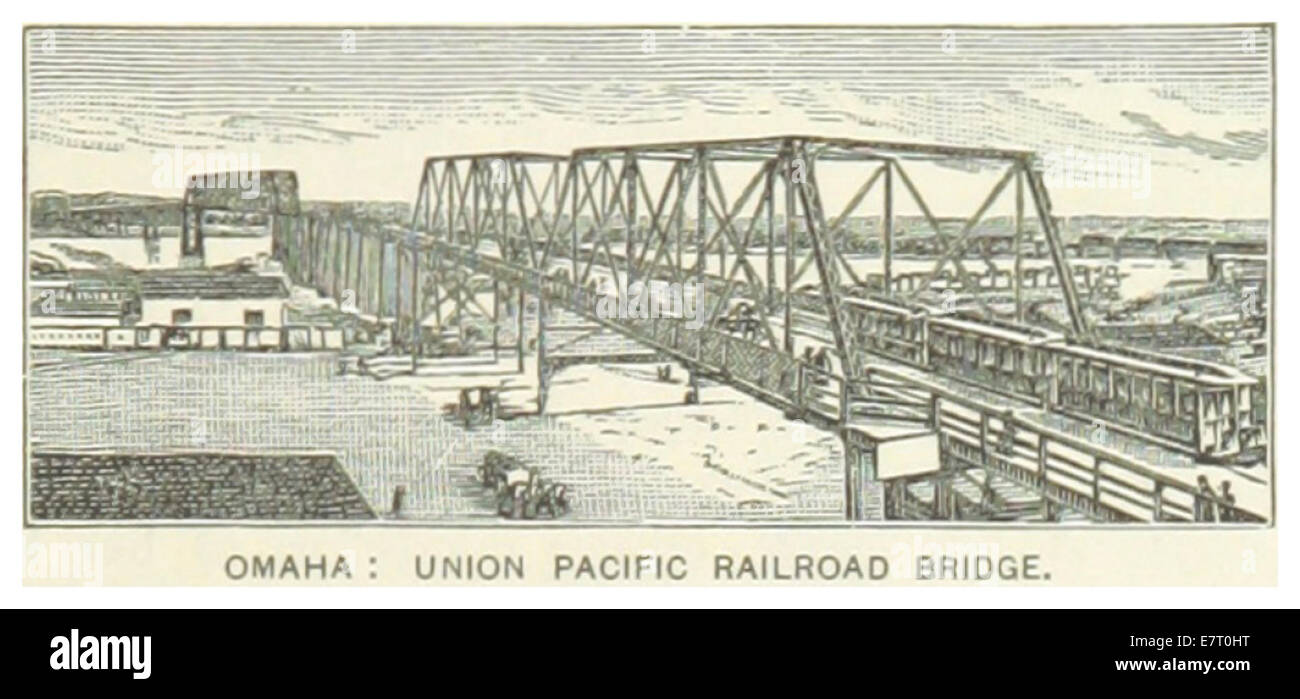 US-NE(1891) p529 OMAHA, UNION-PACIFIC RAILROAD BRIDGE Stock Photo - Alamy