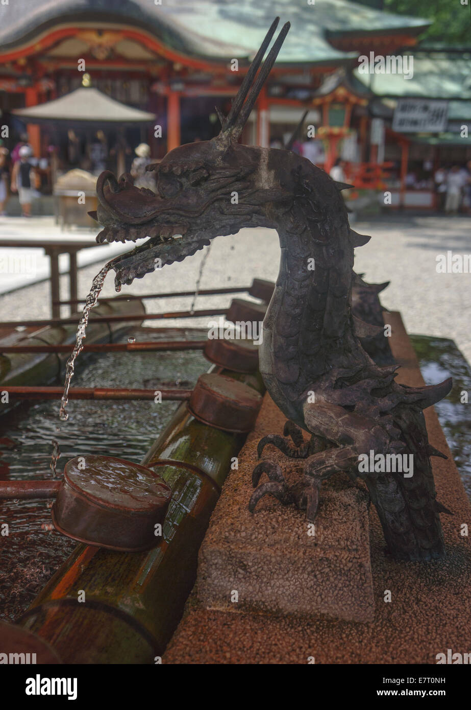 Source of water in the shape of a dragon for the ritual of washing ...
