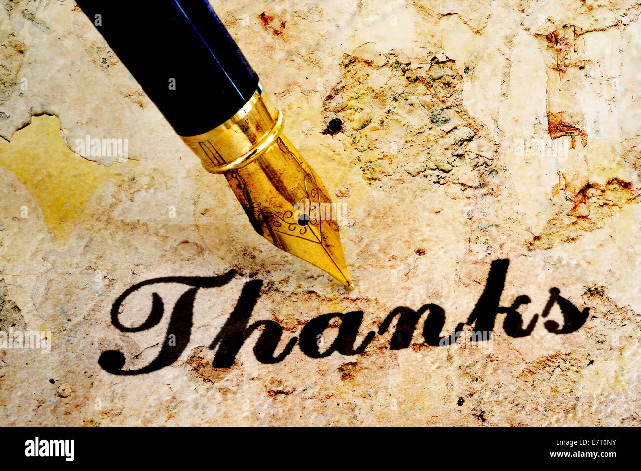 Thanks and pen Stock Photo - Alamy