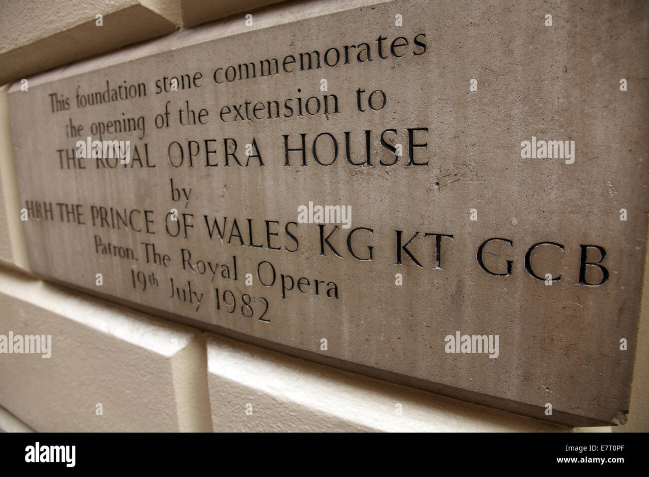 Foundation stone Royal Opera House London England UK High Royal ...