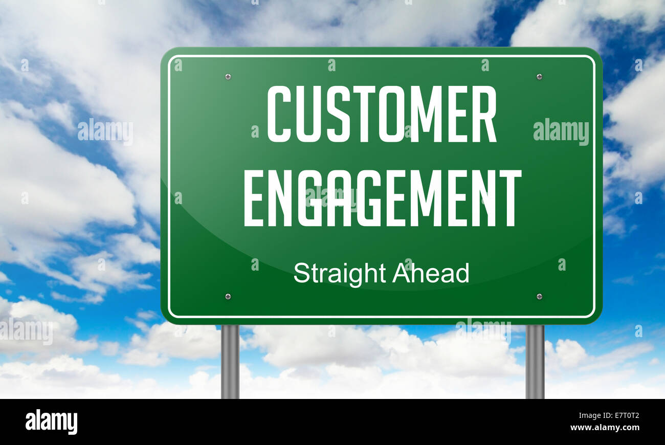 Customer Engagement on Highway Signpost Stock Photo - Alamy