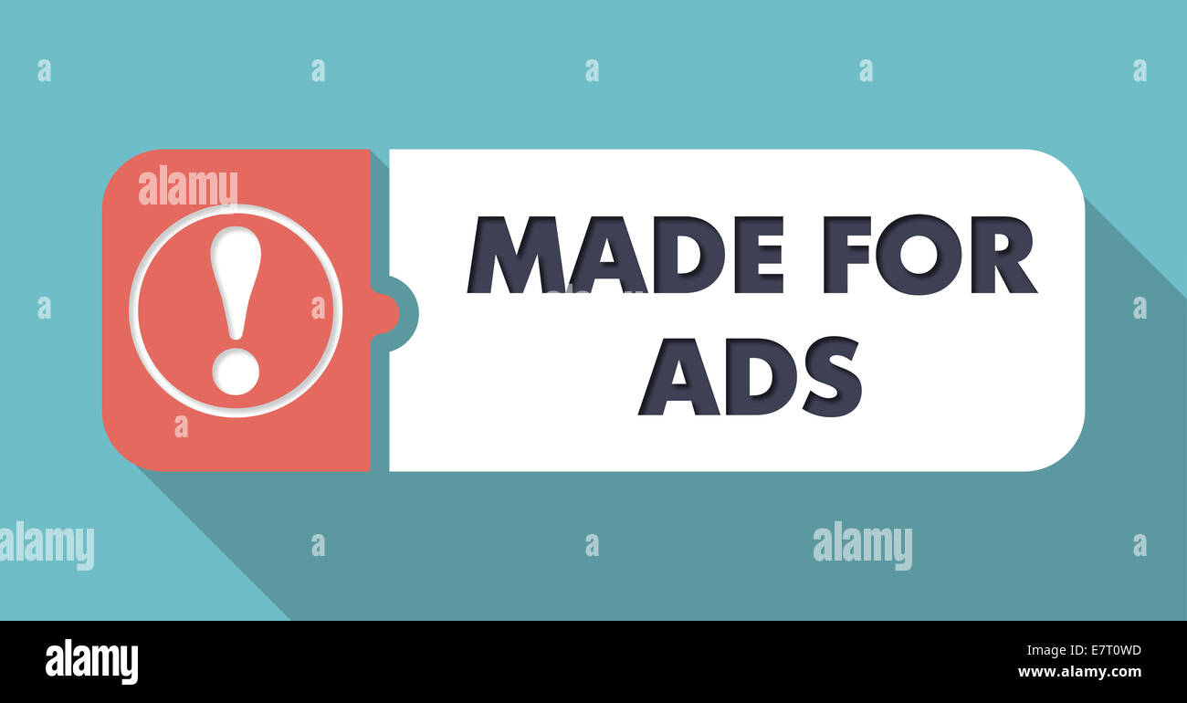 Made for Ads on Blue Background in Flat Design Stock Photo - Alamy