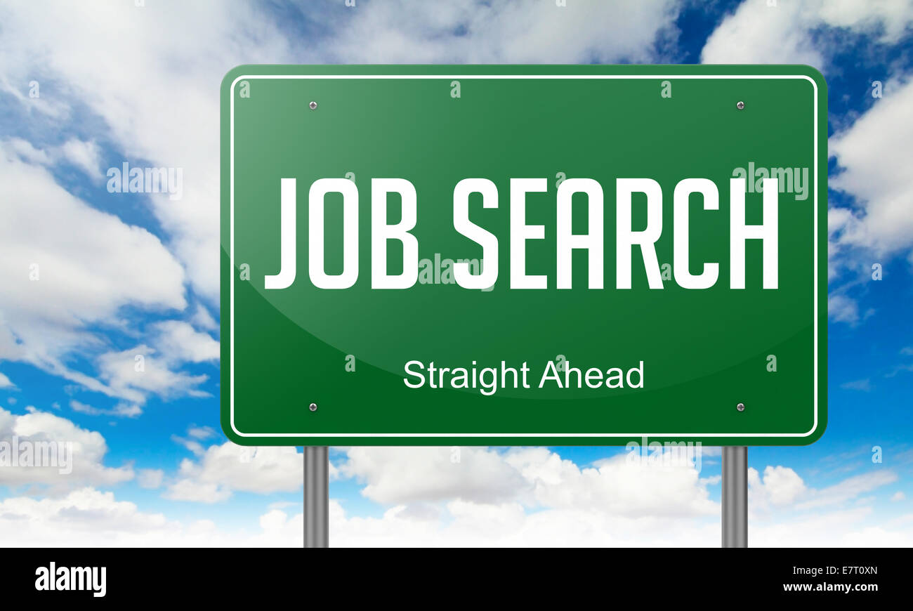 Job Search on Highway Signpost Stock Photo - Alamy