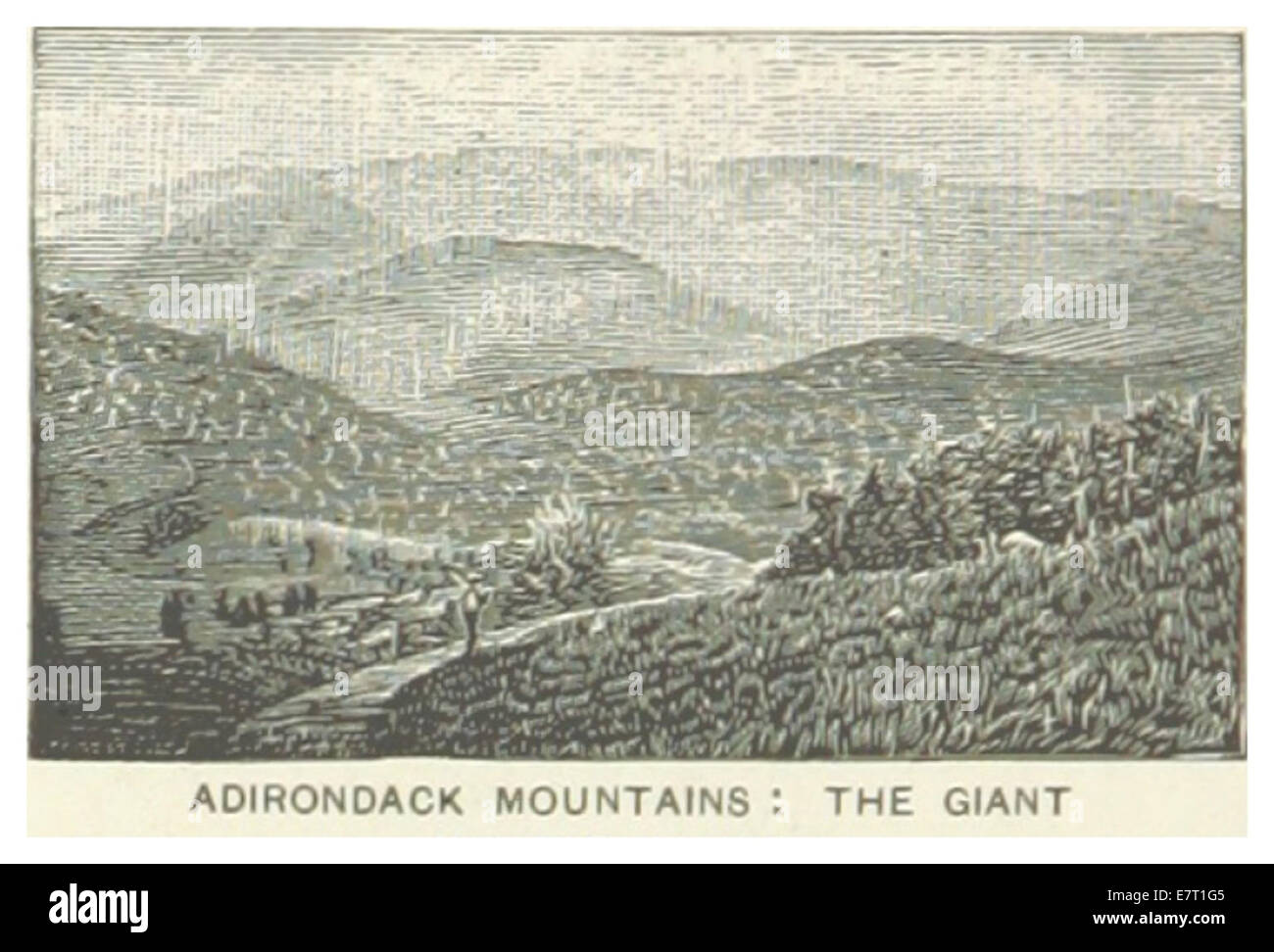 An 1891 illustration from the Adirondack Mountains in New York ...