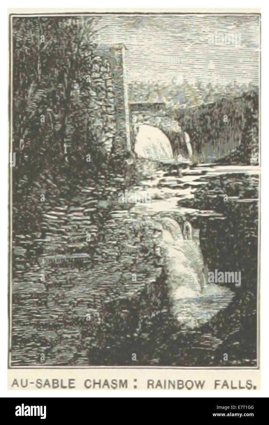 US-NY(1891) p587 AU-SABLE CHASM, RAINBOW FALLS Stock Photo - Alamy