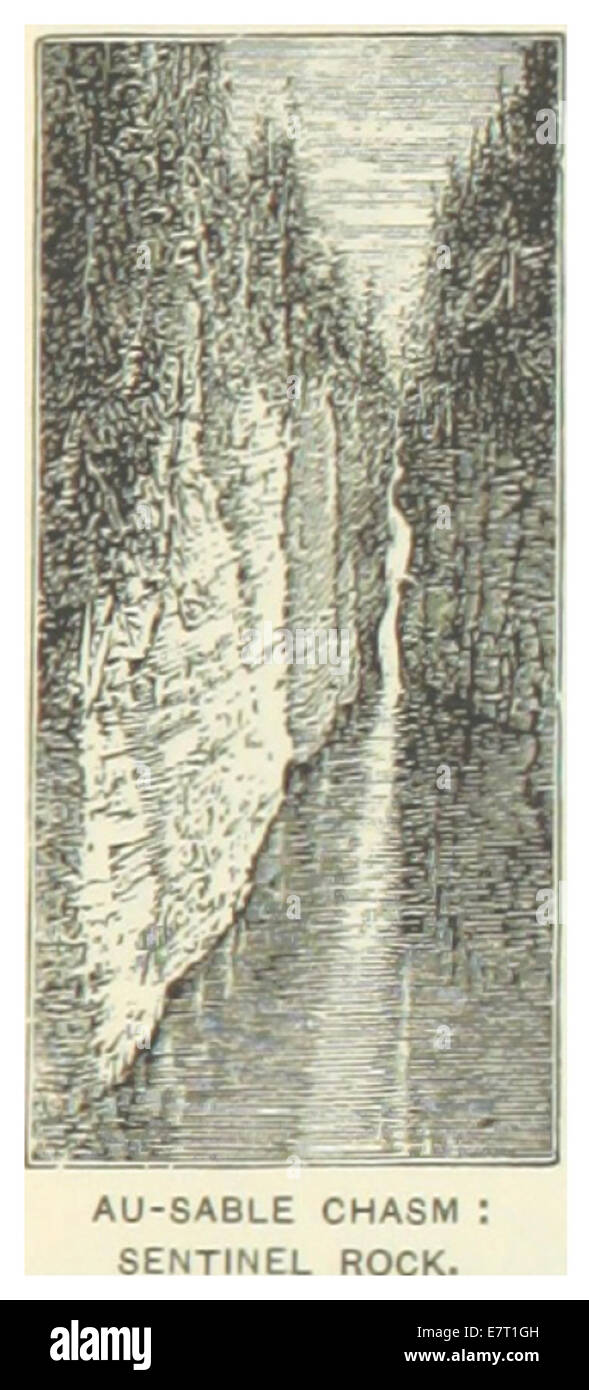 An 1891 illustration of Au Sable Chasm in New York, featuring the ...