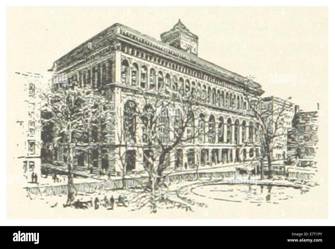 An 1891 illustration of the Produce Exchange in New York City ...