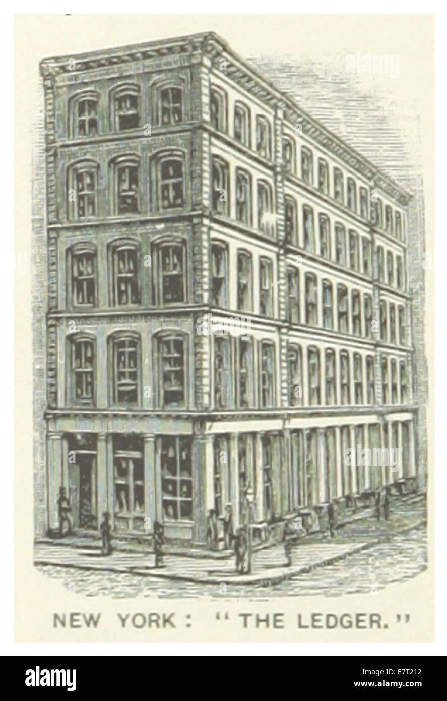 The cover of the 1891 issue of 'The Ledger' illustrates New York City ...