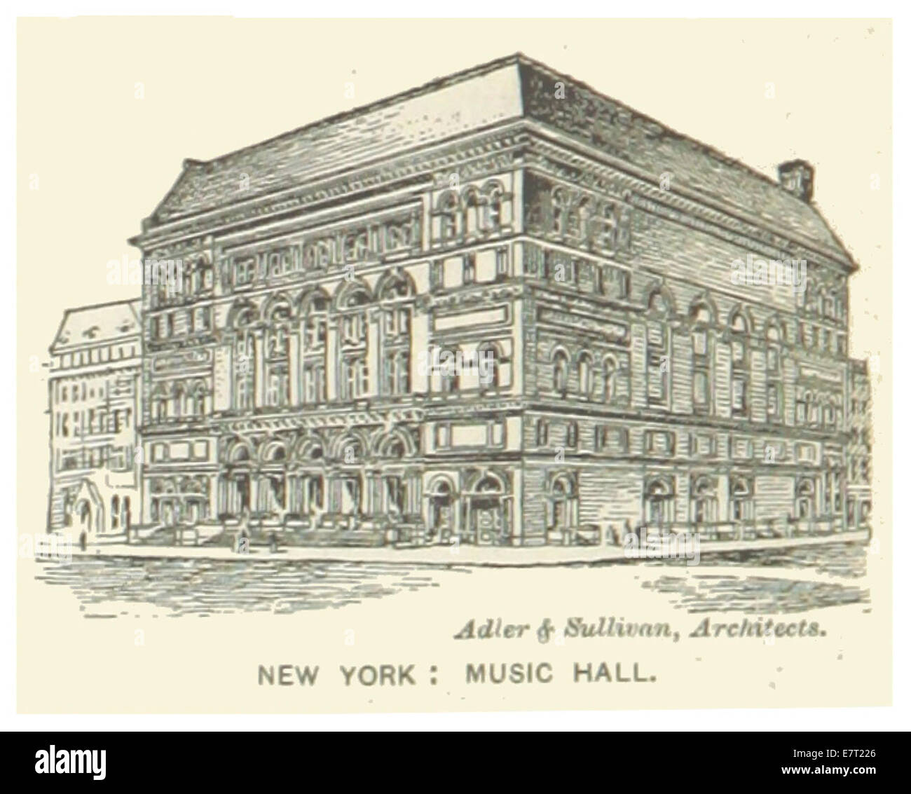 This 1891 illustration depicts the Music Hall in New York City ...