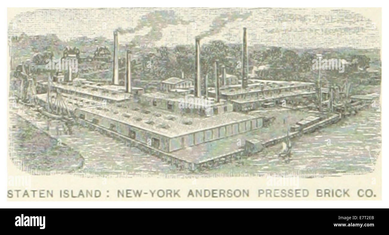 This 1891 map and illustration depict the Anderson Pressed Brick ...
