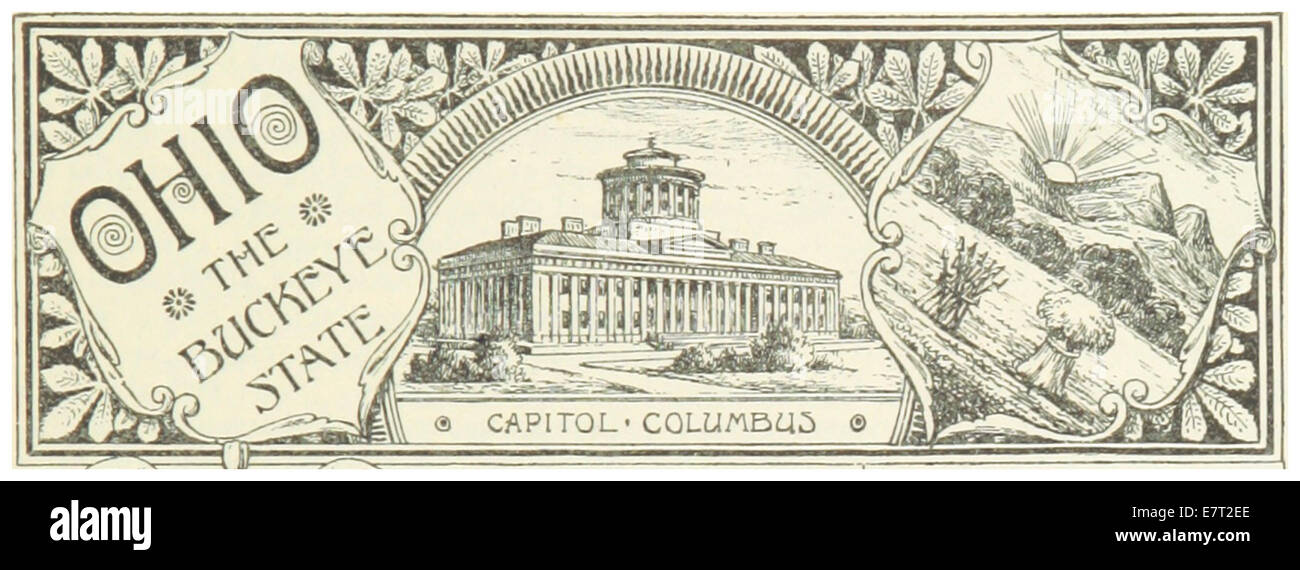 An 1891 illustration map of Ohio, also known as The Buckeye State. This ...