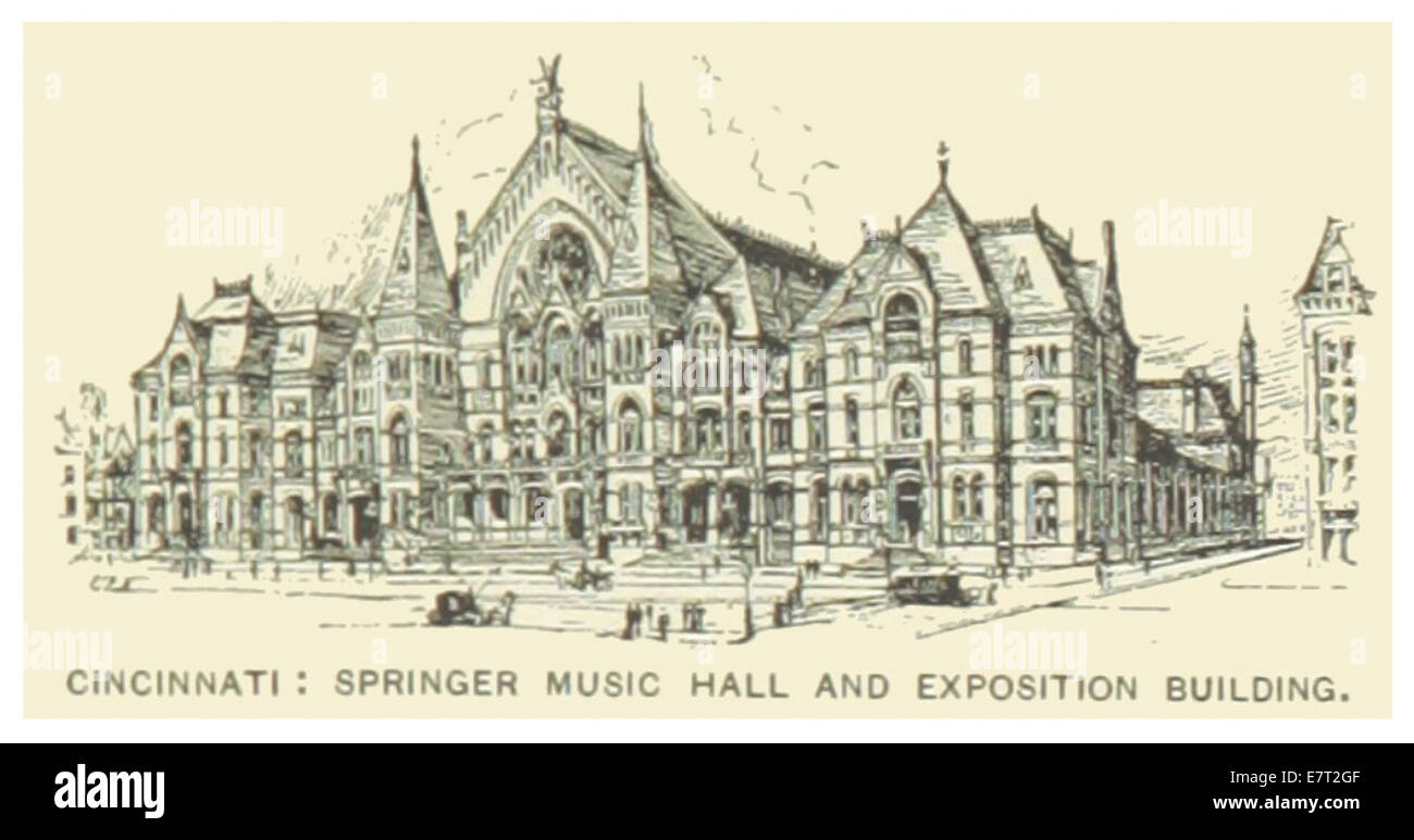 This 1891 illustration depicts the Springer Music Hall and Exhibition ...